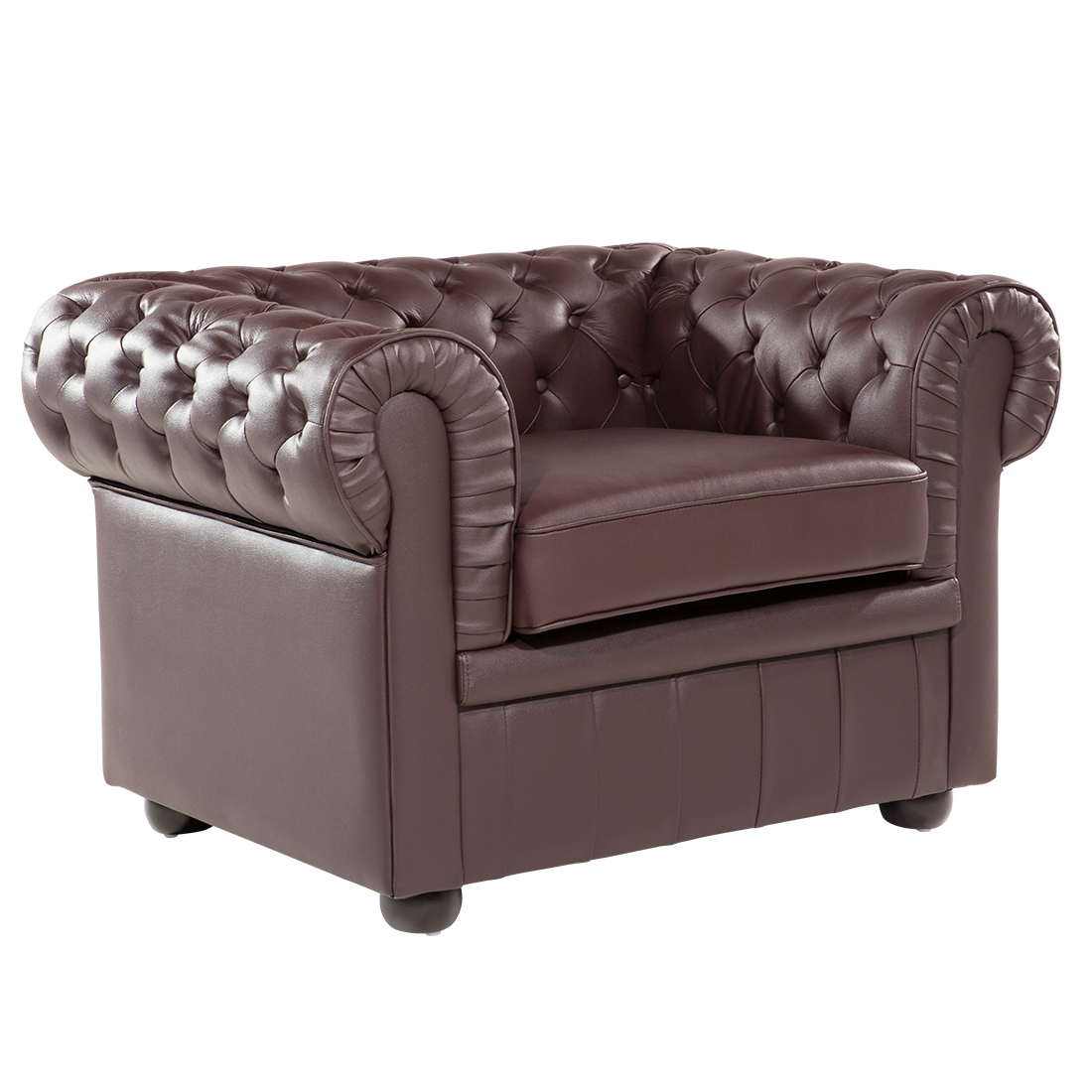 Beliani Sillón Piel Marrón CHESTERFIELD | Leroy Merlin