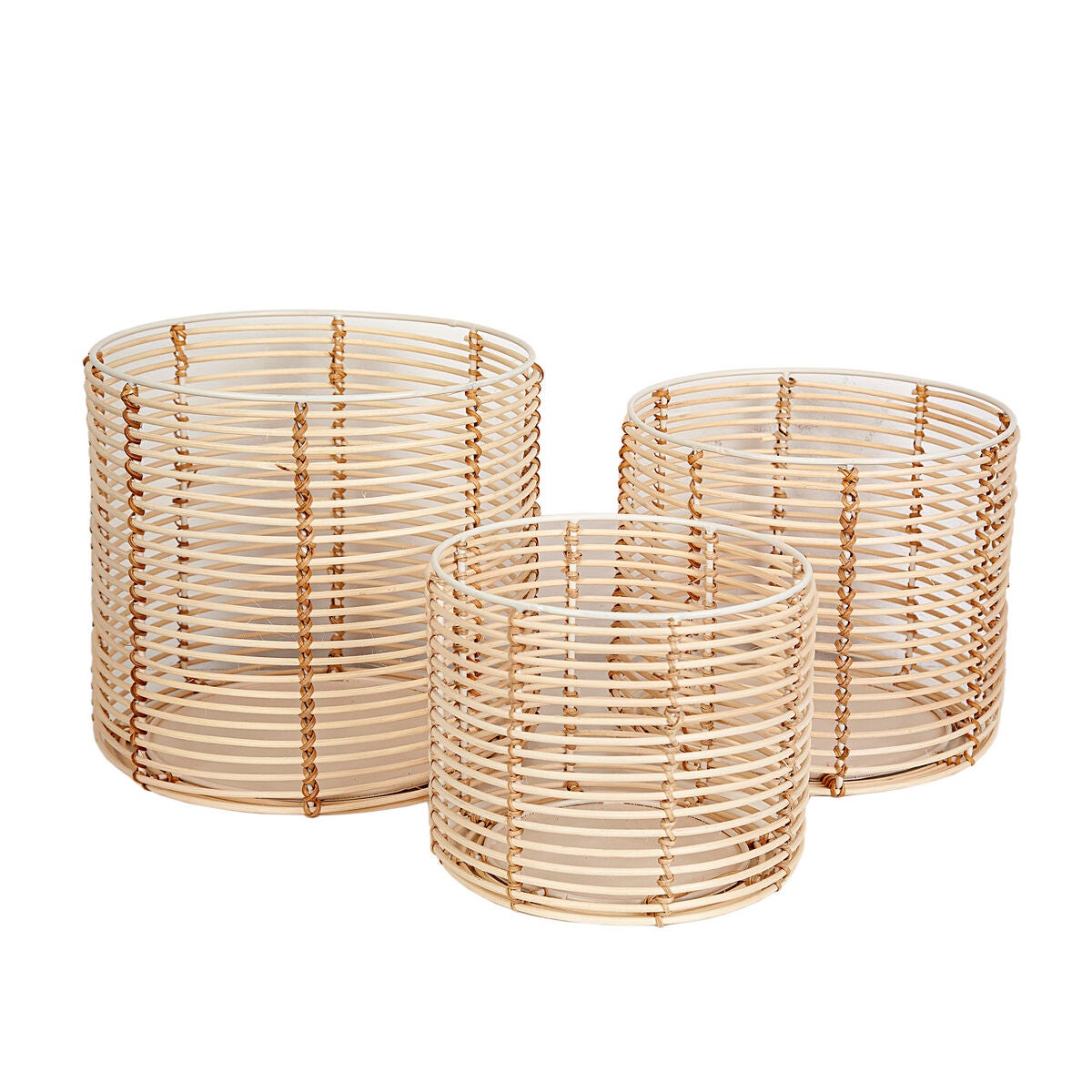Set de Maceteros Romimex Natural Ratán (3 Piezas) | Leroy Merlin