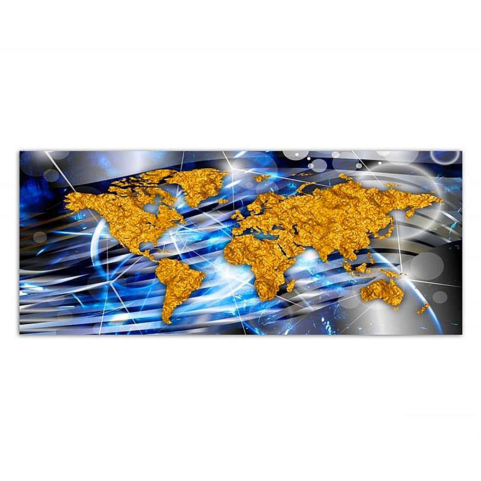 Tableau bois carte du monde - ou - 50 x 20 cm | Leroy Merlin