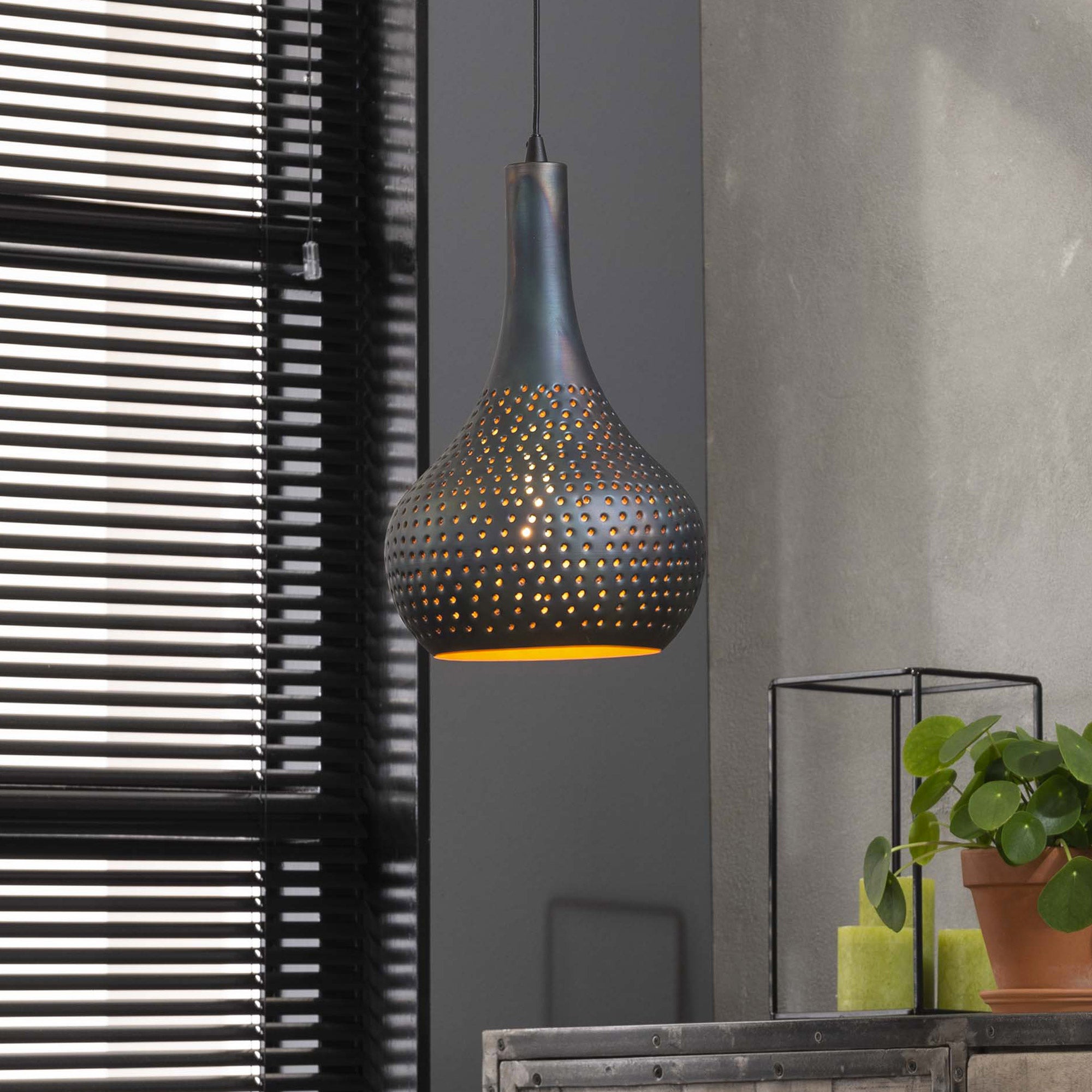 Suspension entonnoir 25x150 cm en métal gris foncé | Leroy Merlin