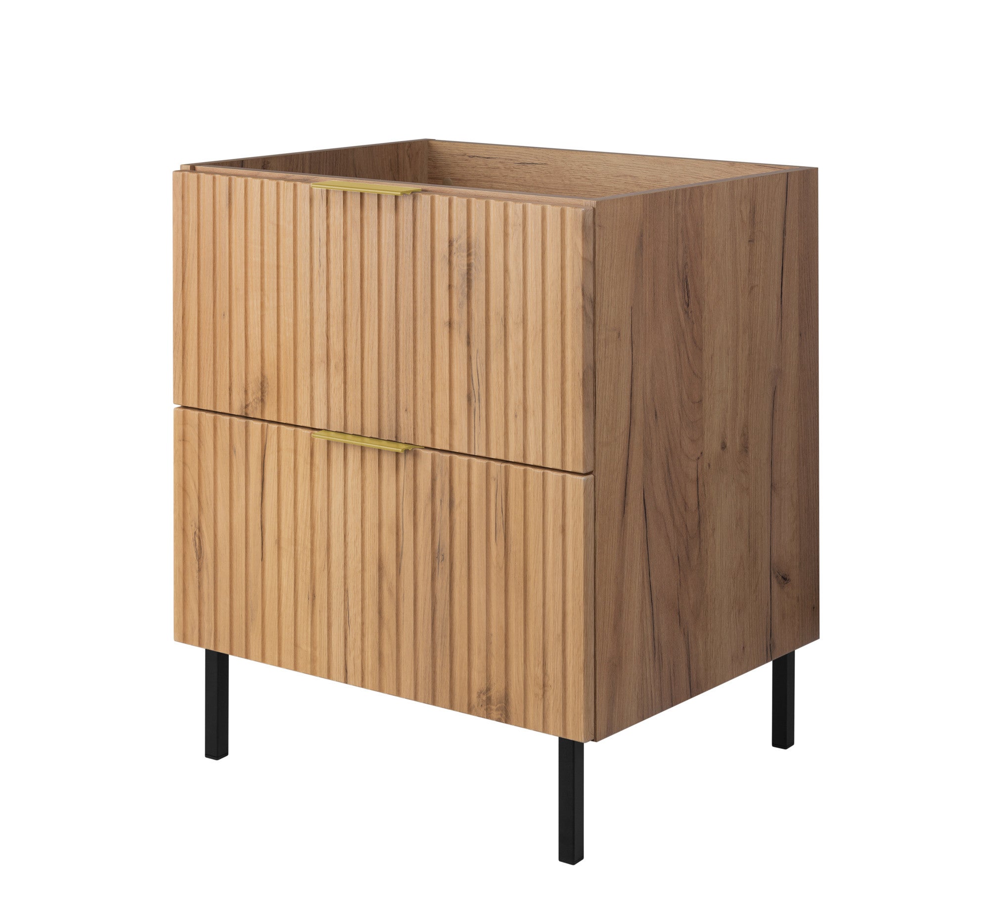 Mueble de lavabo, Roble Craft, 60 x 77 x 46 cm, tirador dorado, patas ...