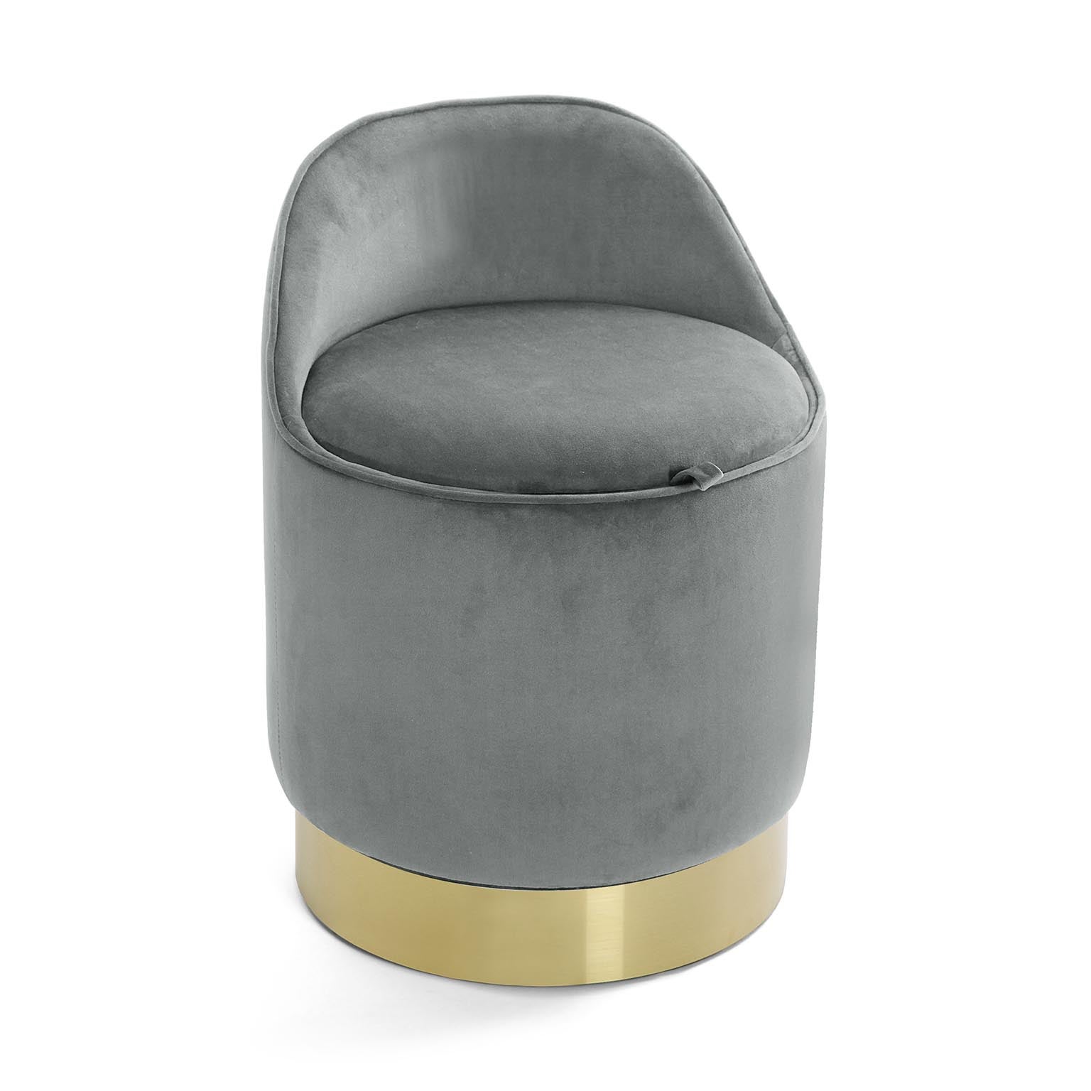 Versa Sirsi Repose-pieds tabouret rond bas pour salon ou chambre, Gris ...