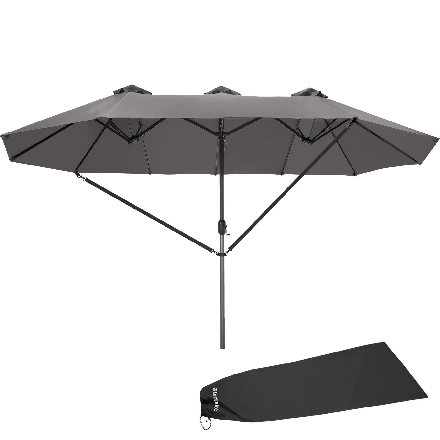 Tectake Parasol SILIA en aluminium 460 x 270 cm - gris | Leroy Merlin