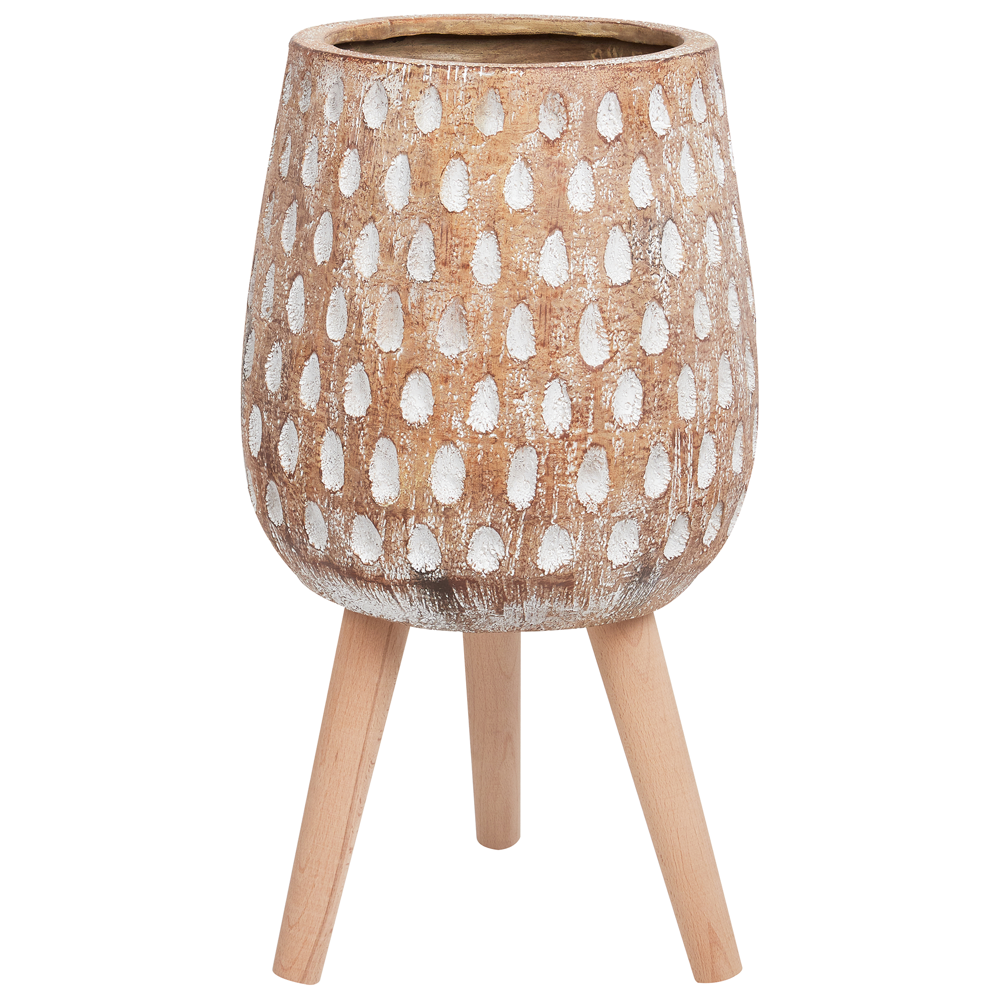 Cache-pot sur pied ASCLEPIAS 27 cm Marron clair | Leroy Merlin