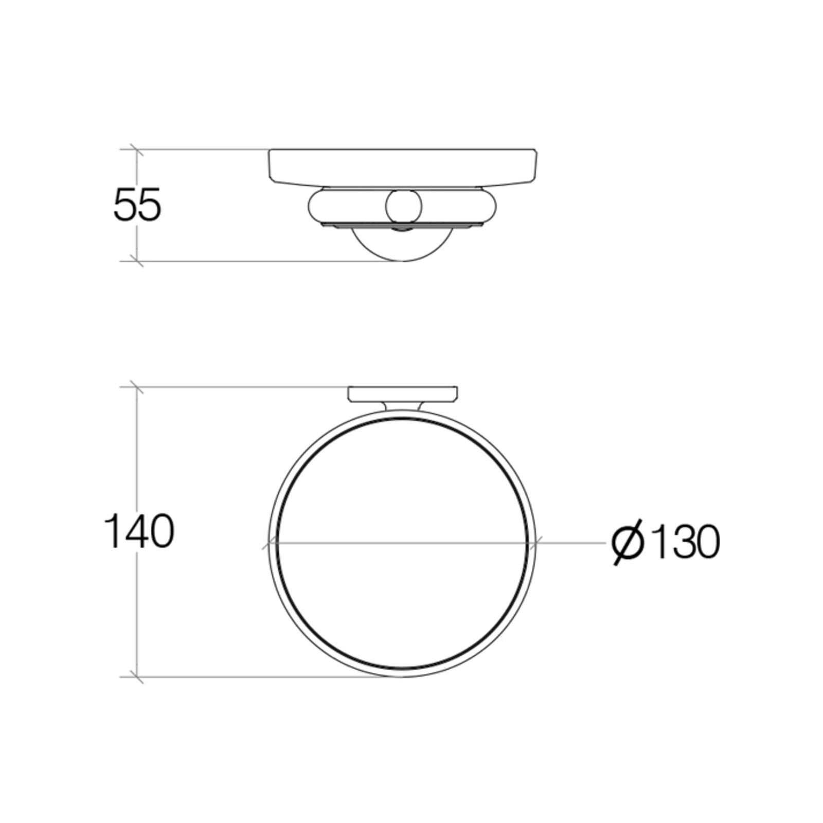 Lineabeta - Porte-savon mural Sbecà en laiton chromé et verre dépoli ...