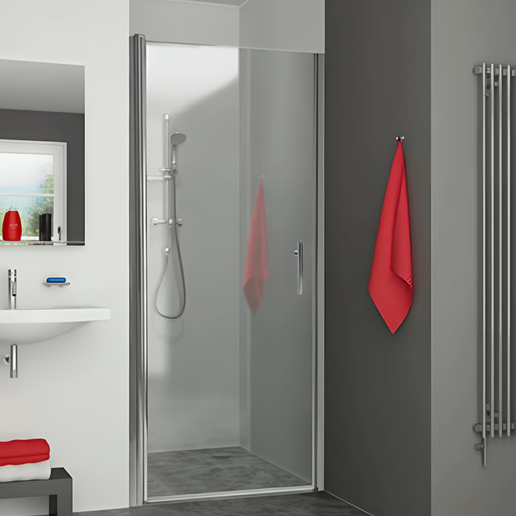 Paroi de douche pivotante largeur 70cm hauteur 200 cm profilé argent ...