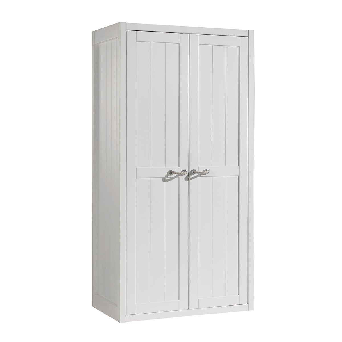 LAZIO - Armoire 2 Portes Effet Lambris Poignées Corde | Leroy Merlin