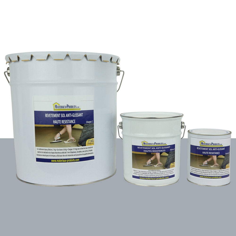 Revêtement sol anti-glissant hautes résistances Kit de 2,5 Kg Gris ...