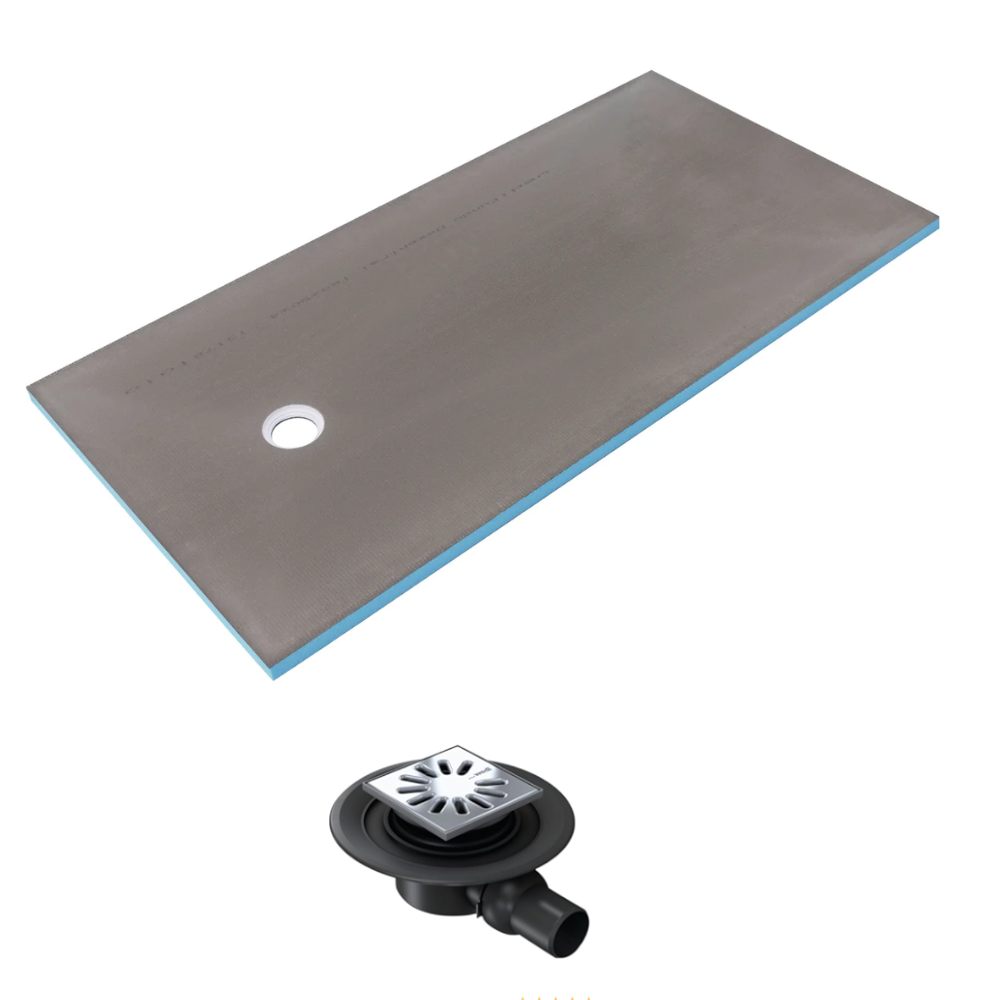 Plato de ducha alicatado 160 x 90 WEDI Fundo Primo desagüe excéntrico ...