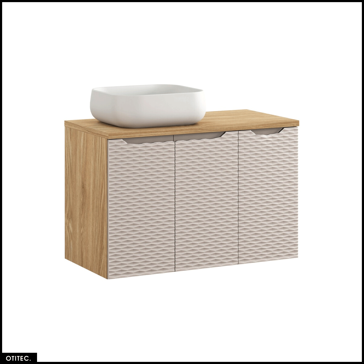 Mueble bajo lavabo 90 cm - Con encimera - Con lavabo sobre encimera - 3 ...