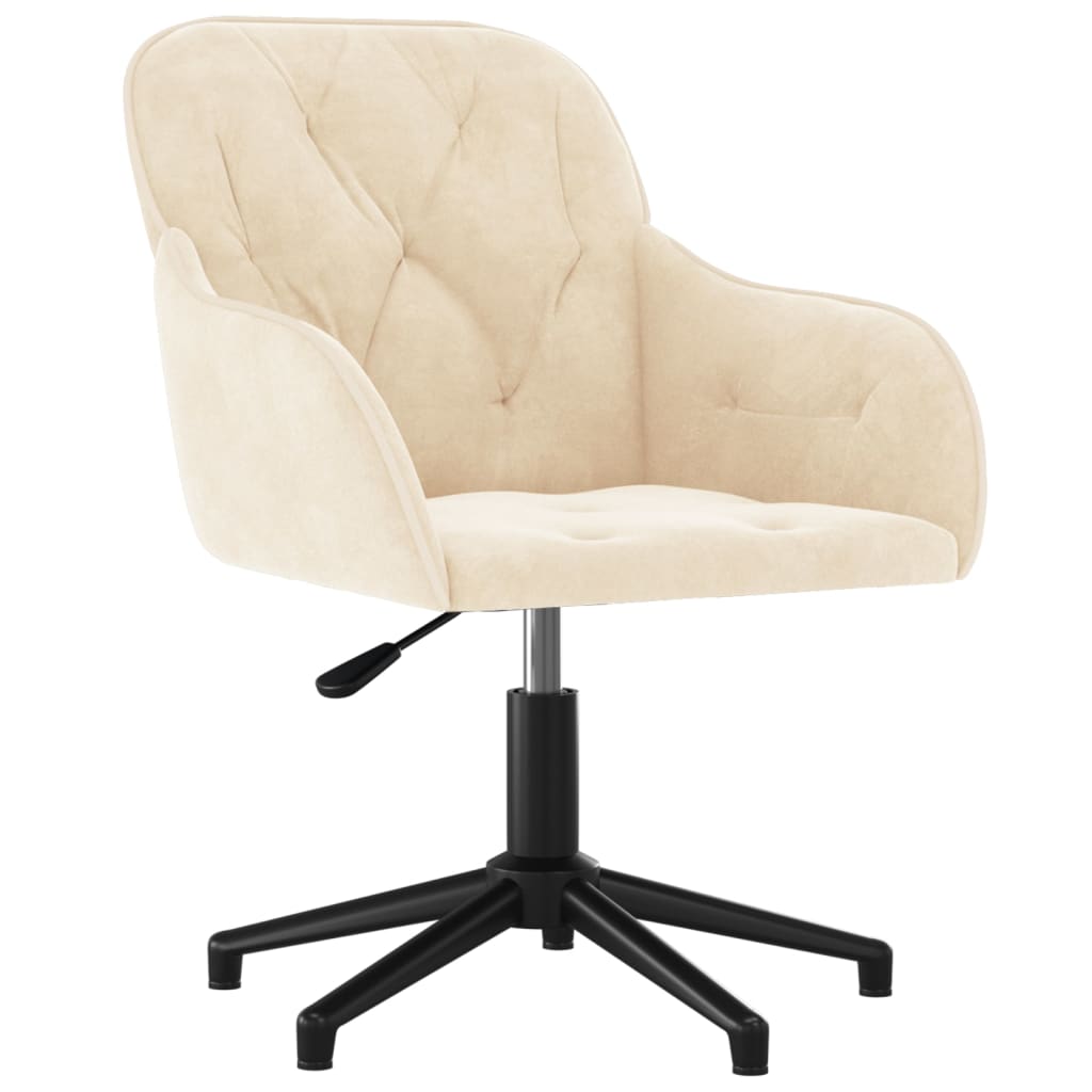 Silla de oficina | Sillón Oficina giratoria de terciopelo color crema ...