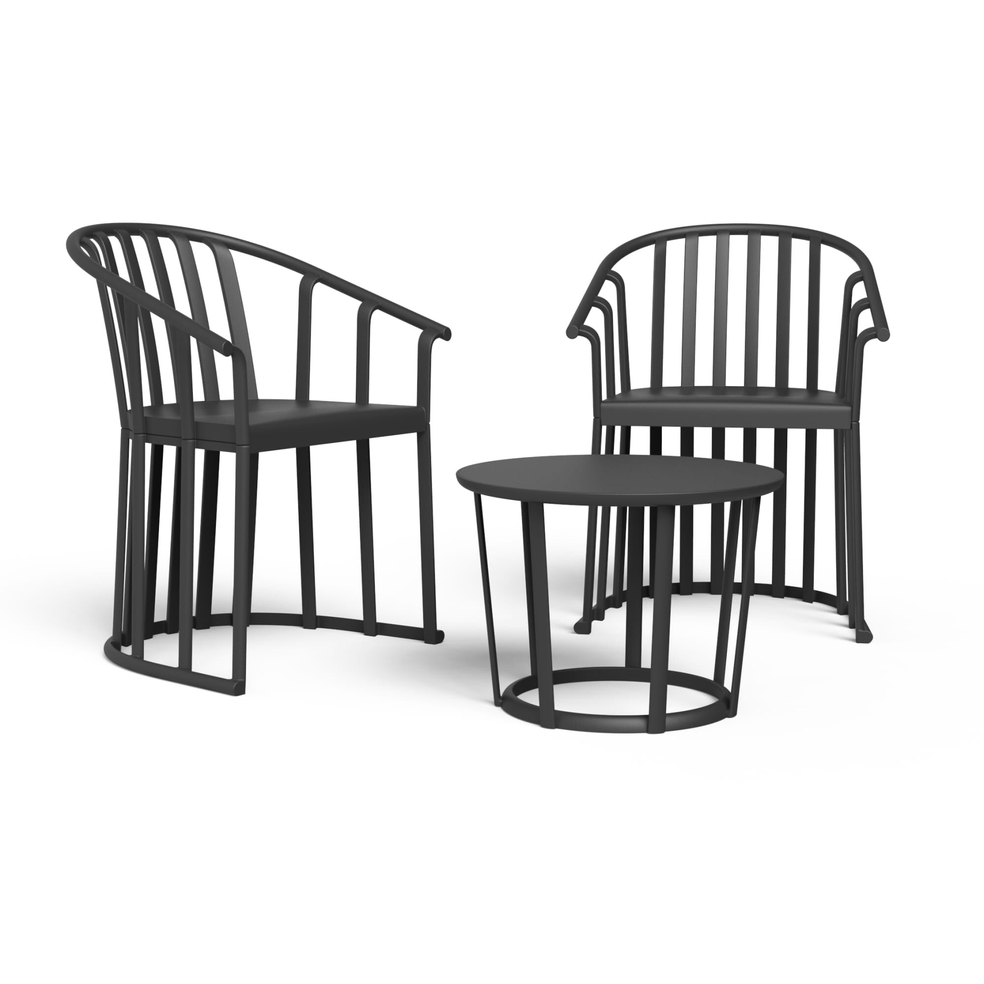 Resol RAFF Set 2+1 Silla Con Brazos-Mesa Interior, Exterior Negro | Leroy Merlin