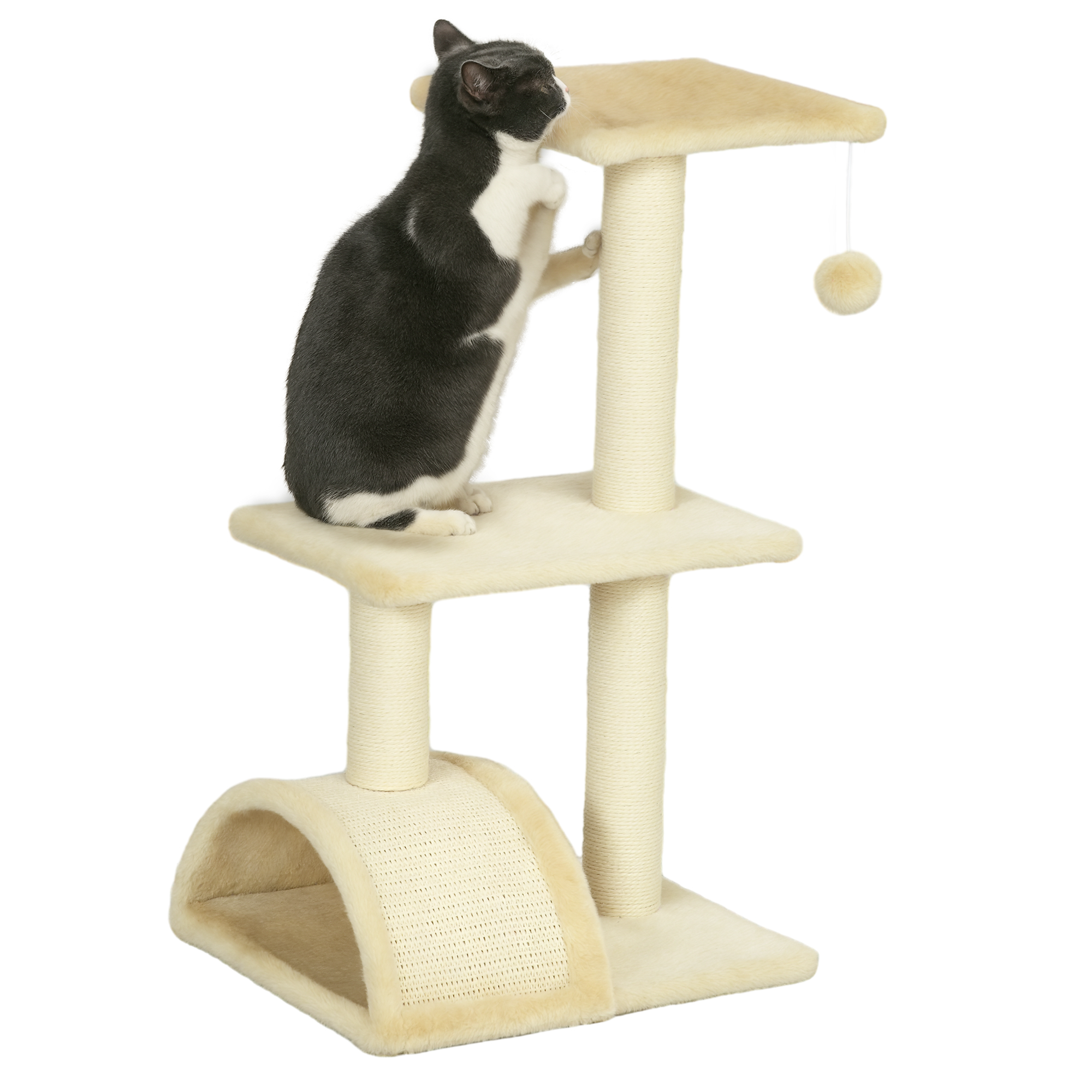 Árbol para Gatos de 3 Niveles Torre para Gatos con Postes de Sisal ...