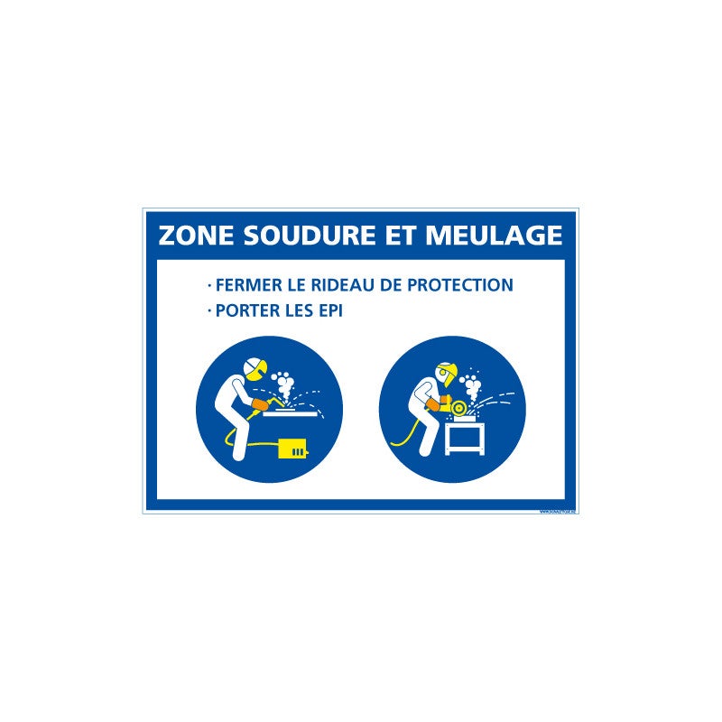PANNEAU ZONE SOUDURE ET MEULAGE (E0627) 210 x 150 mm Matière Aluminium ...