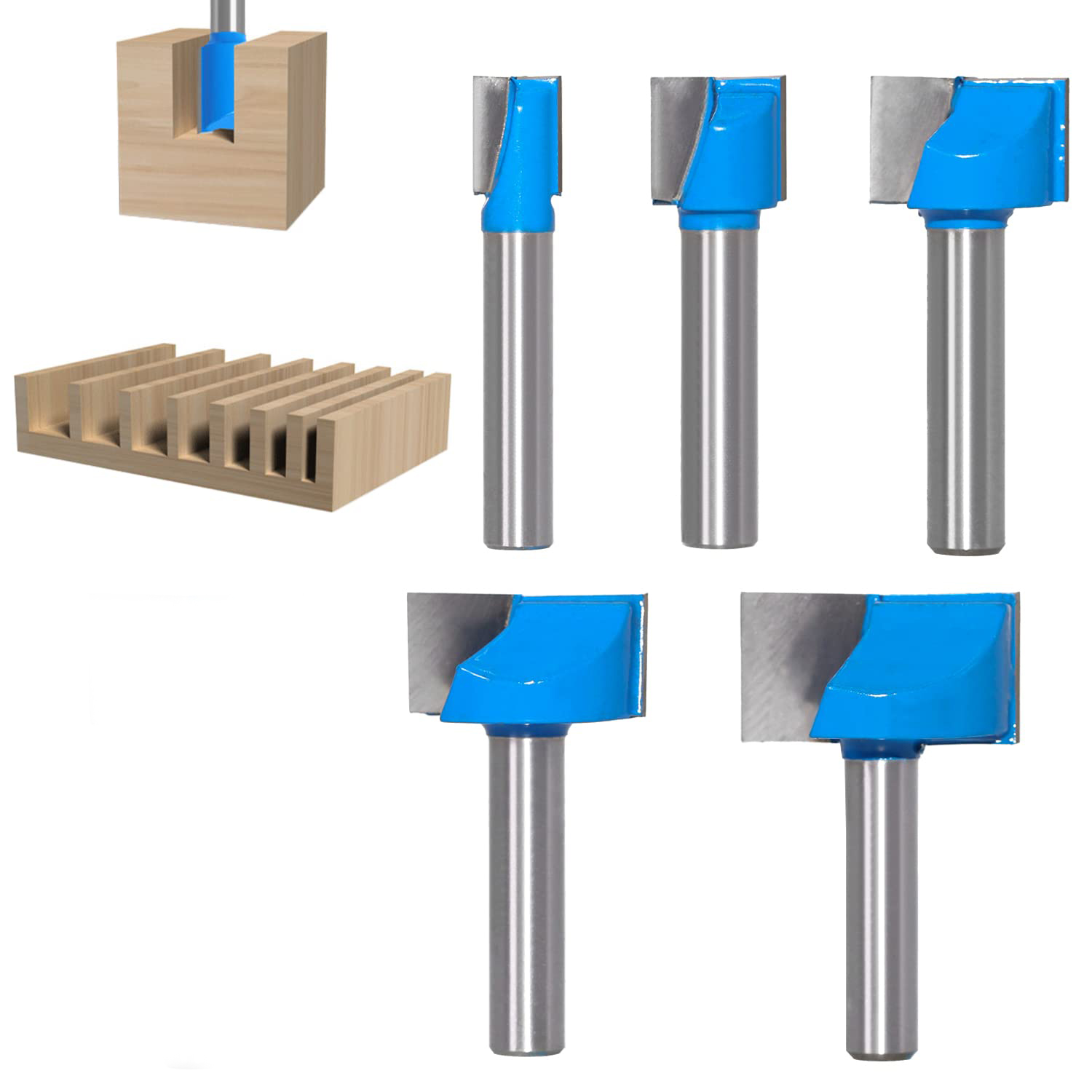 5 Pcs Fraise Defonceuse Bois 8mm Kit, Fraise Defonceuse Droite, Long Stright Router Bit 10/15/20 ...
