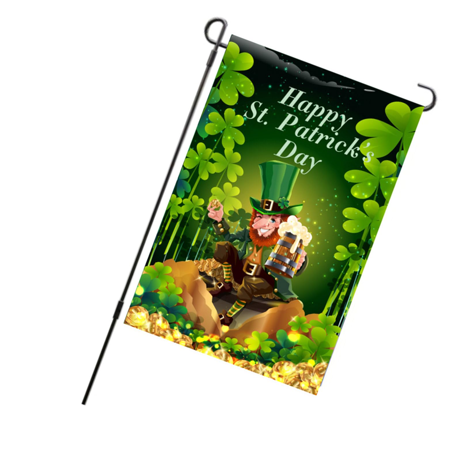 Drapeau de jardin de la Saint-Patrick, exquis drapeau décoratif double ...