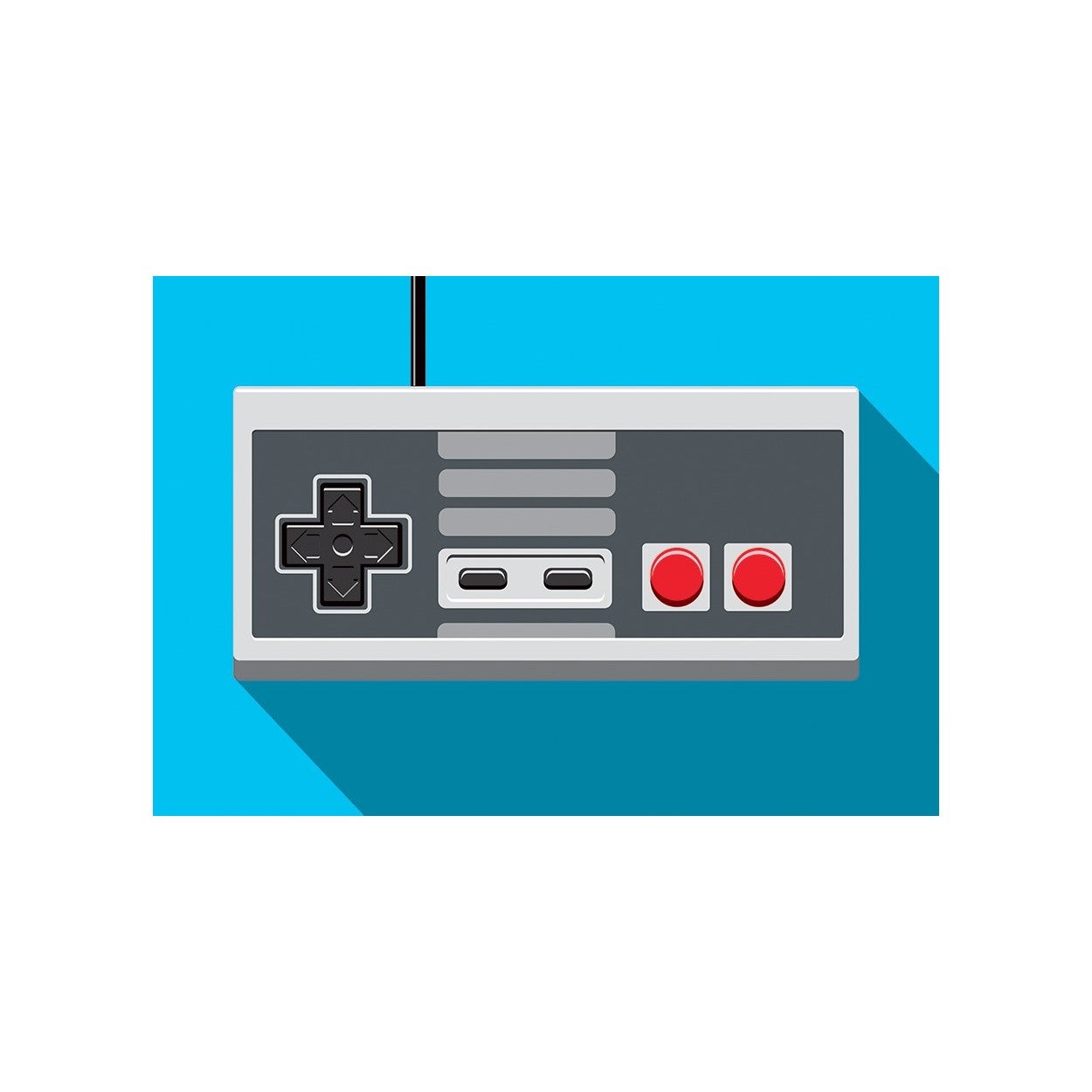 Affiche d’art 50 x 70 cm - Retro Controller : manette NES - Olivier, Wall Editions | Leroy Merlin