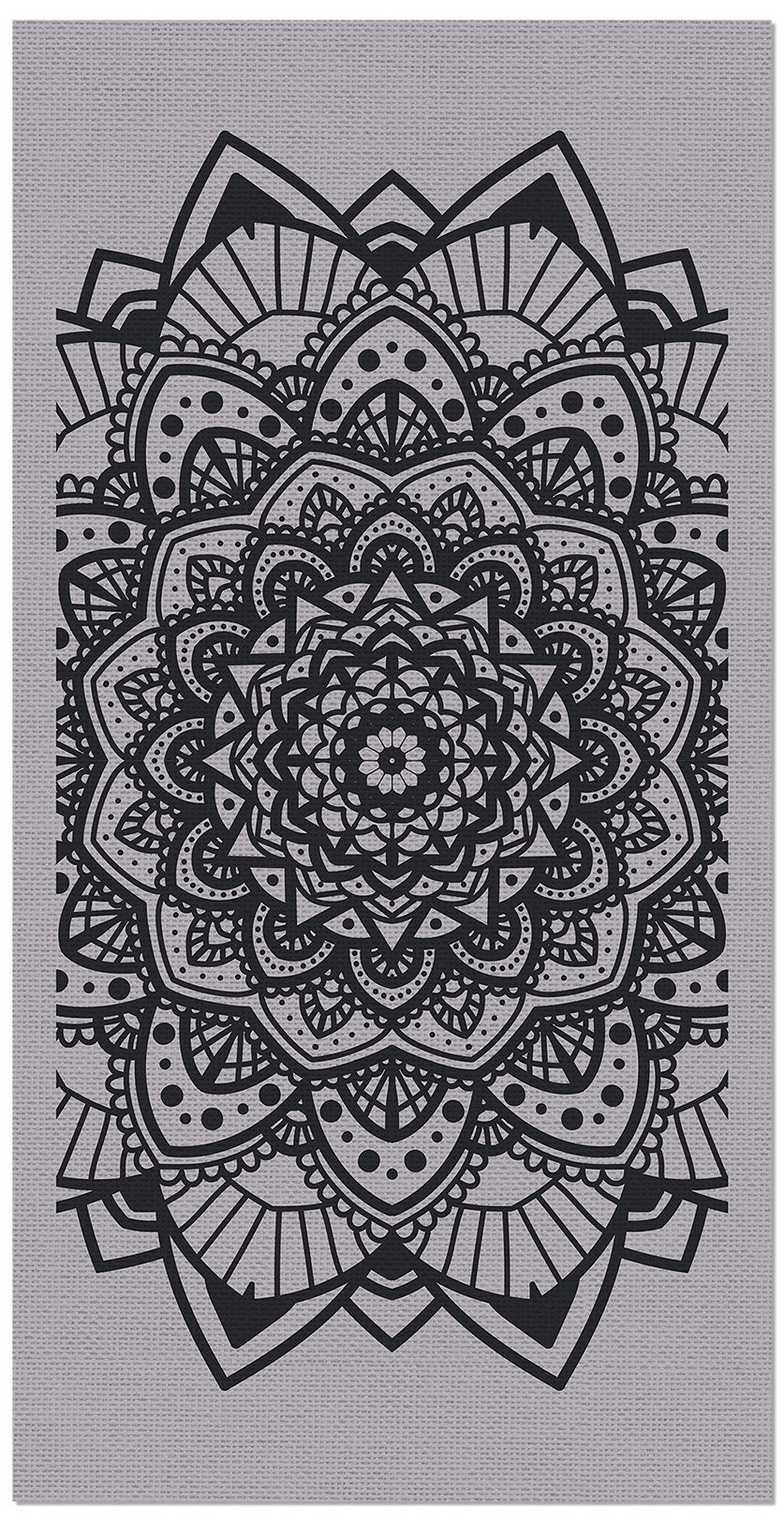 Panorama Tapis Sol - Modèle Mandala Noir 100x140 cm - Tapis Vinyle ...