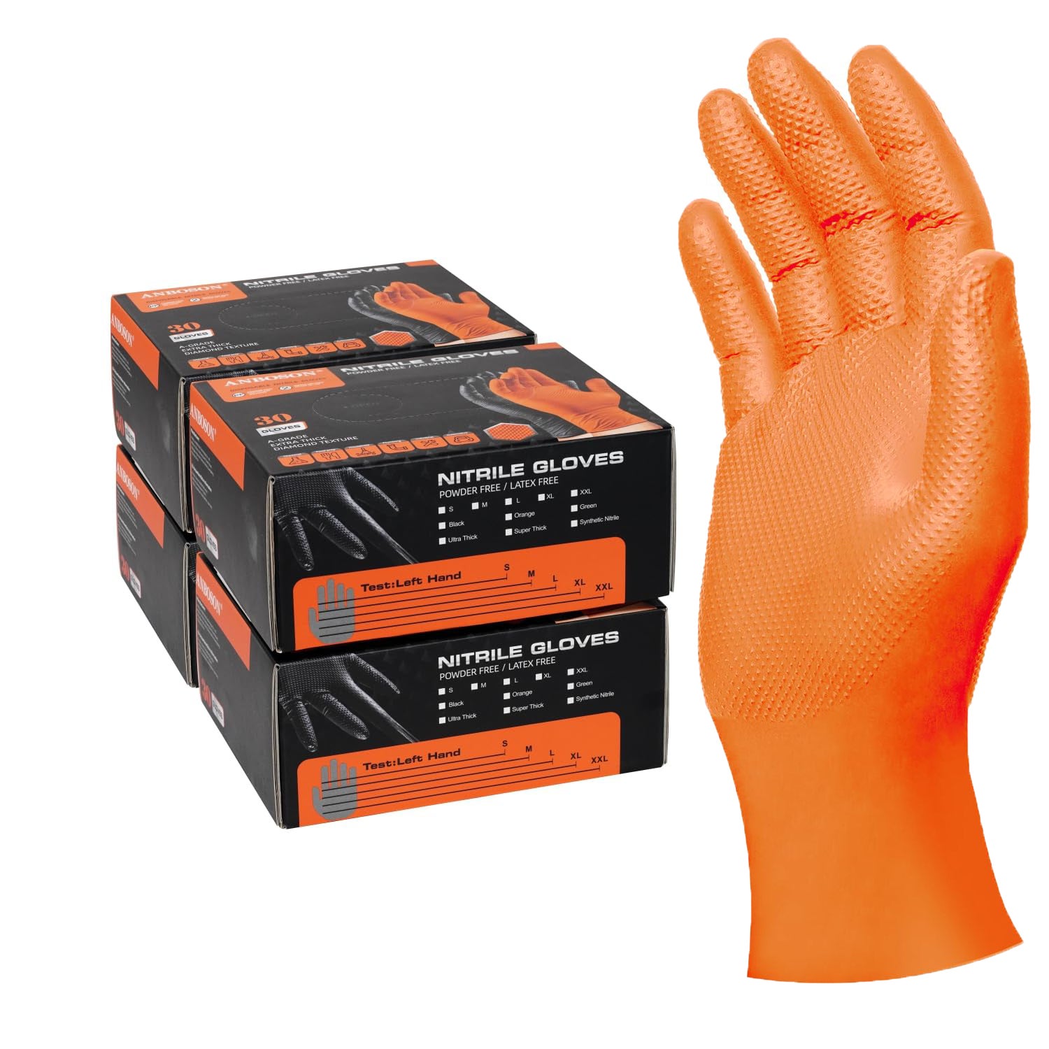 400 pièces/4 boîte de gants jetables, gants en nitrile épais, adaptés à ...