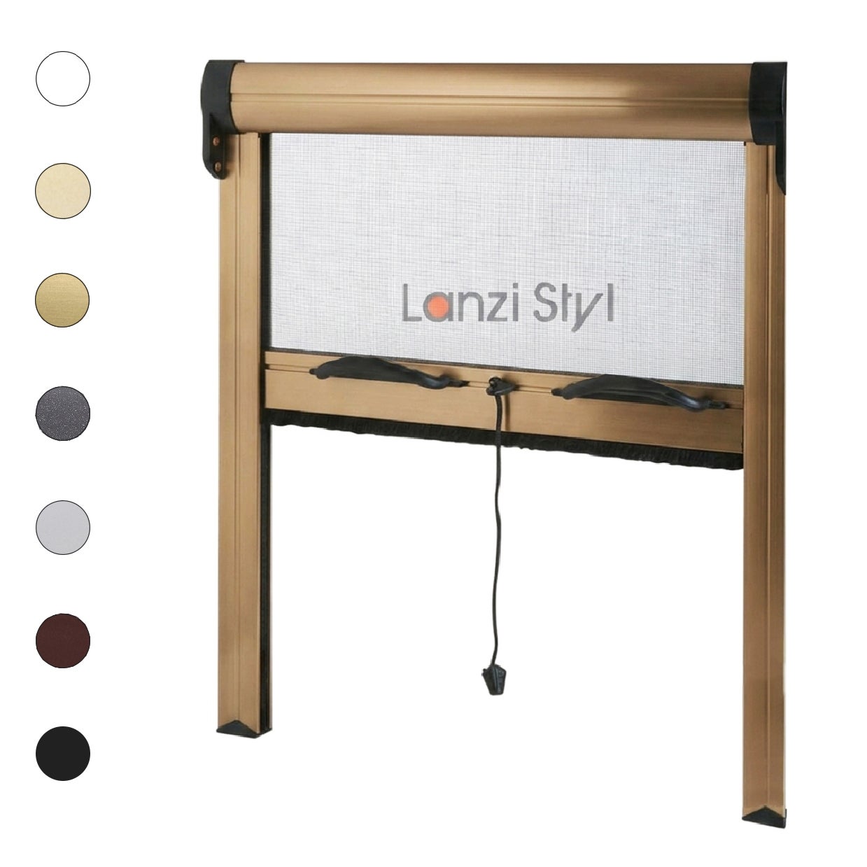 Moustiquaire enroulable en kit (cm 120x160 H – Bronze) Système à ...