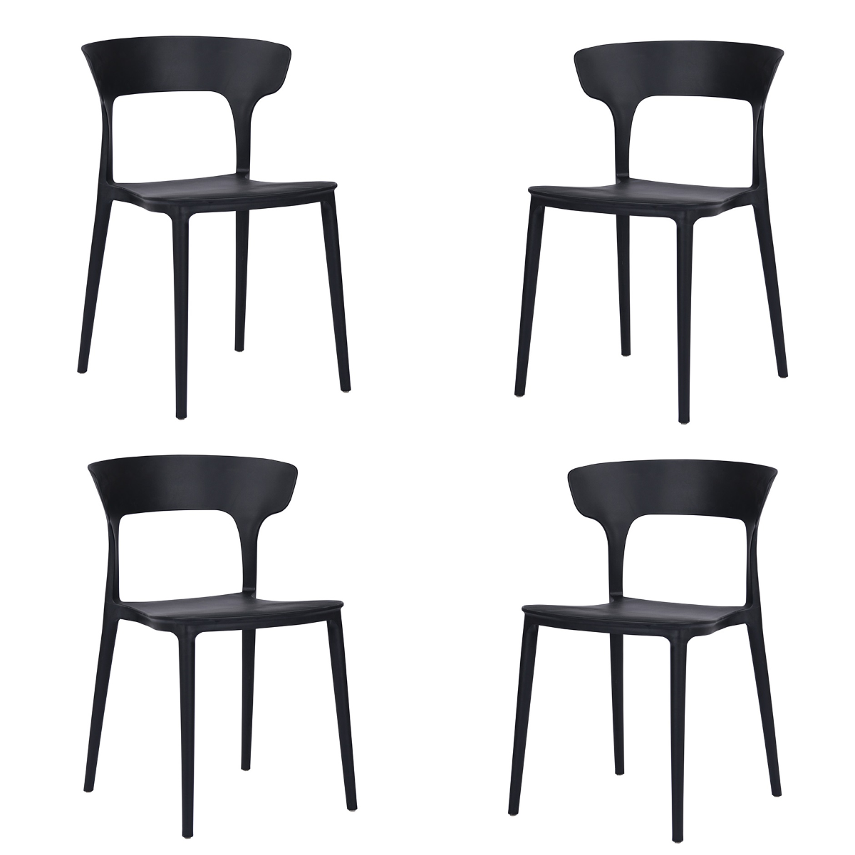 Chaise de cuisine moderne empilable pour intérieur et extérieur 4 ...