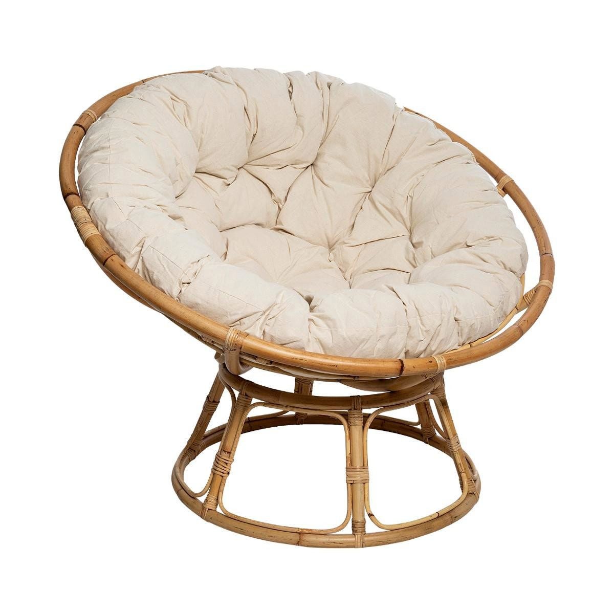Fauteuil Papasan en Rotin "Seram" 112cm Naturel | Leroy Merlin
