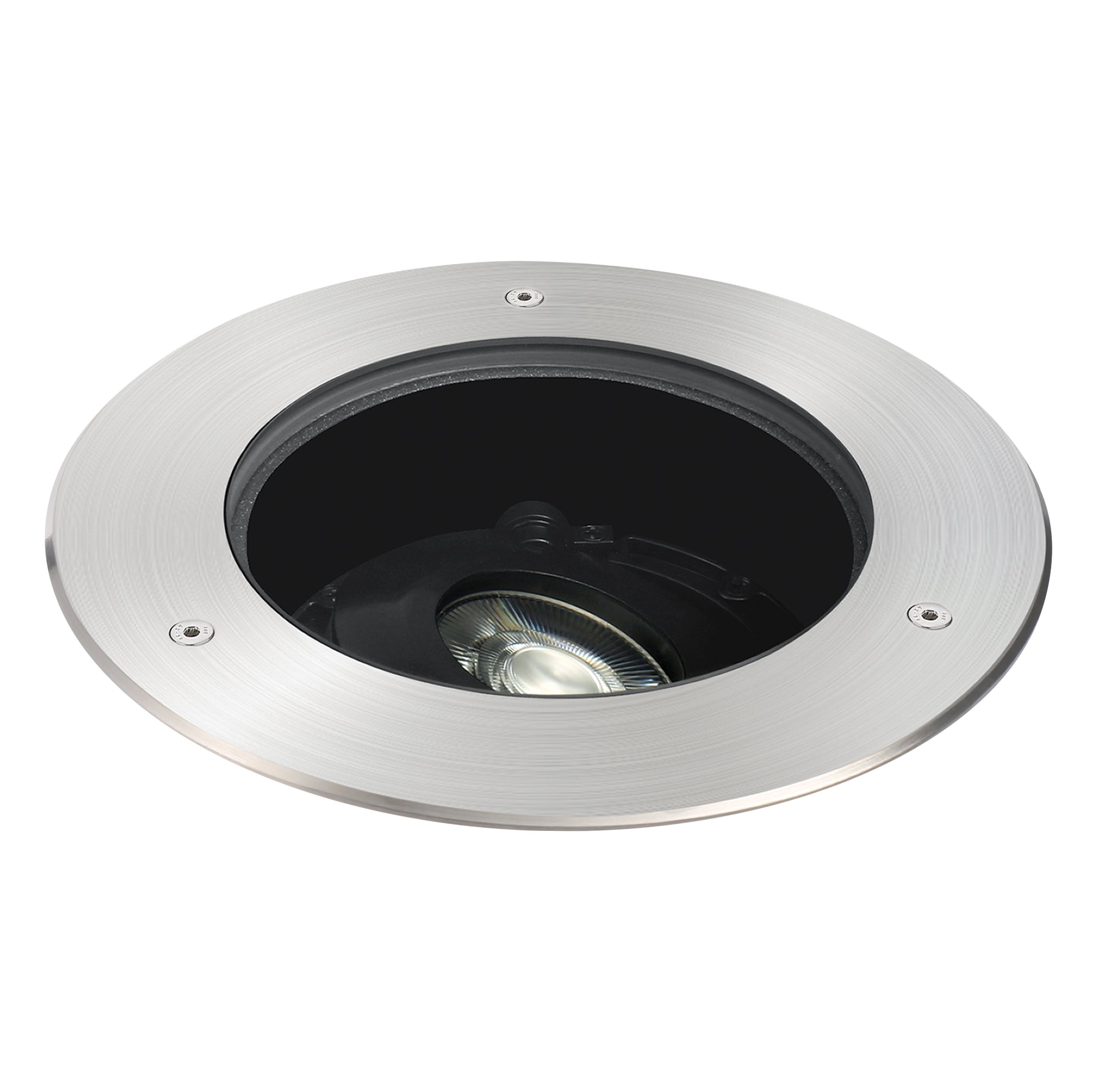Encastré de sol rond source orientable carrossable 3000K 18W Acier ...