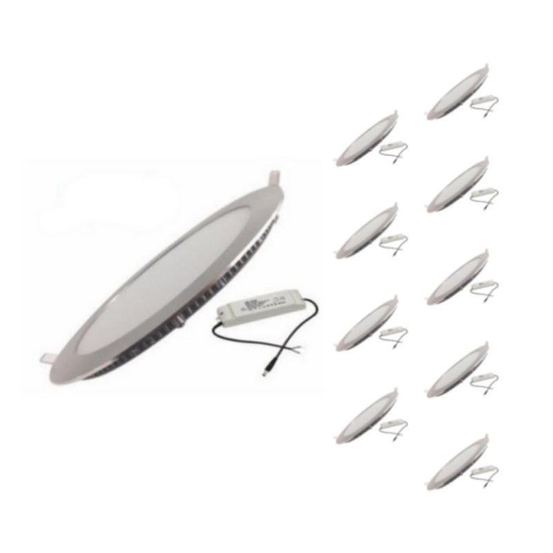 Spot LED Encastrable Rond 12W ALU (Pack de 10) - Blanc Froid 6000K ...