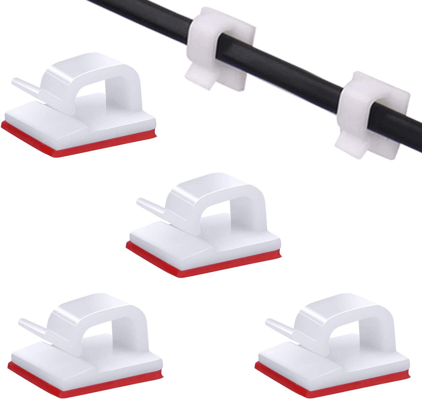 Paquete de 50 clips - clips blancos autoadhesivos para la gestión de ...