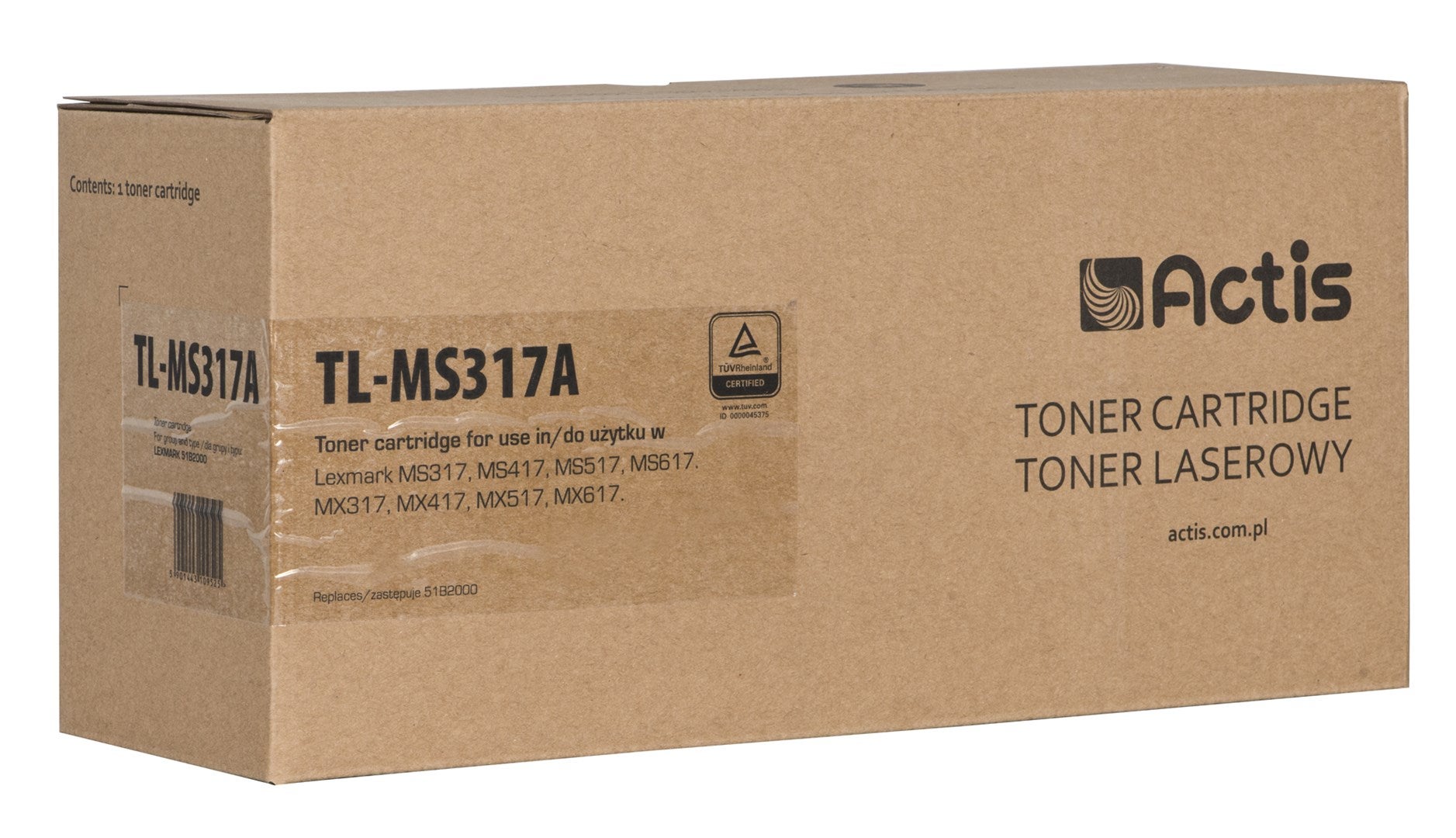 Toner Actis TL-MS317A (remplacement pour Lexmark 51B2000; Standard ...