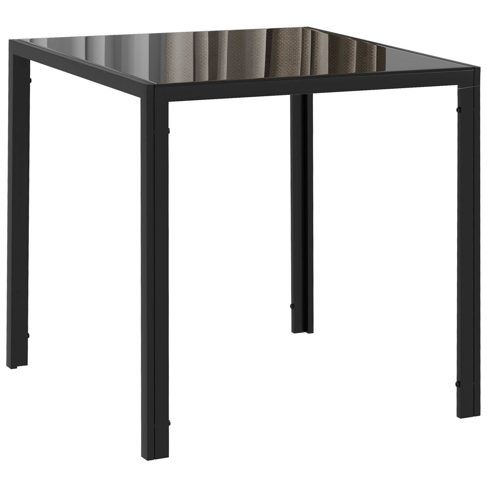 Table à manger pour 4 personnes, table de cuisine avec plateau en verre ...
