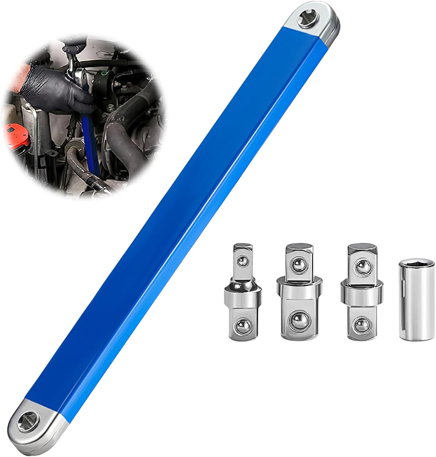 Clé à rallonge déportée, outil gant pour clé à chocs avec adaptateurs d ...