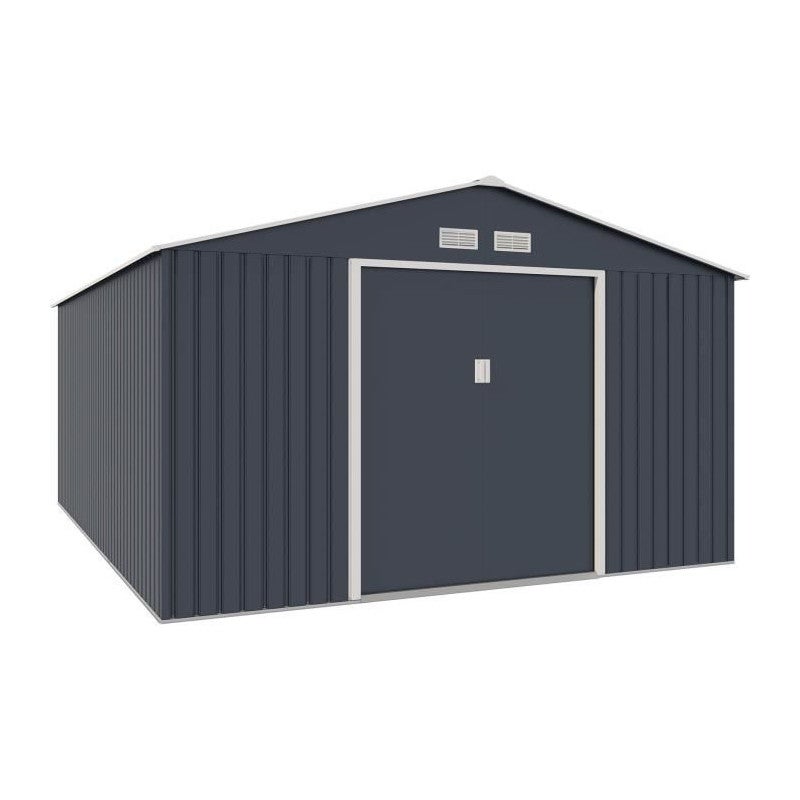 Caseta de jardín metálica de 15,16 m² - 340 x 446 x 210 - SATURNE - Kit ...
