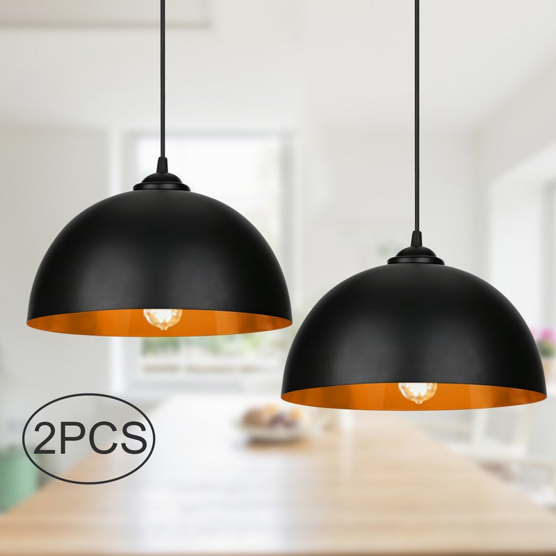 Lot de 2 Lustre Suspension abat-jour Industrielle Rétro Lustre Abat ...