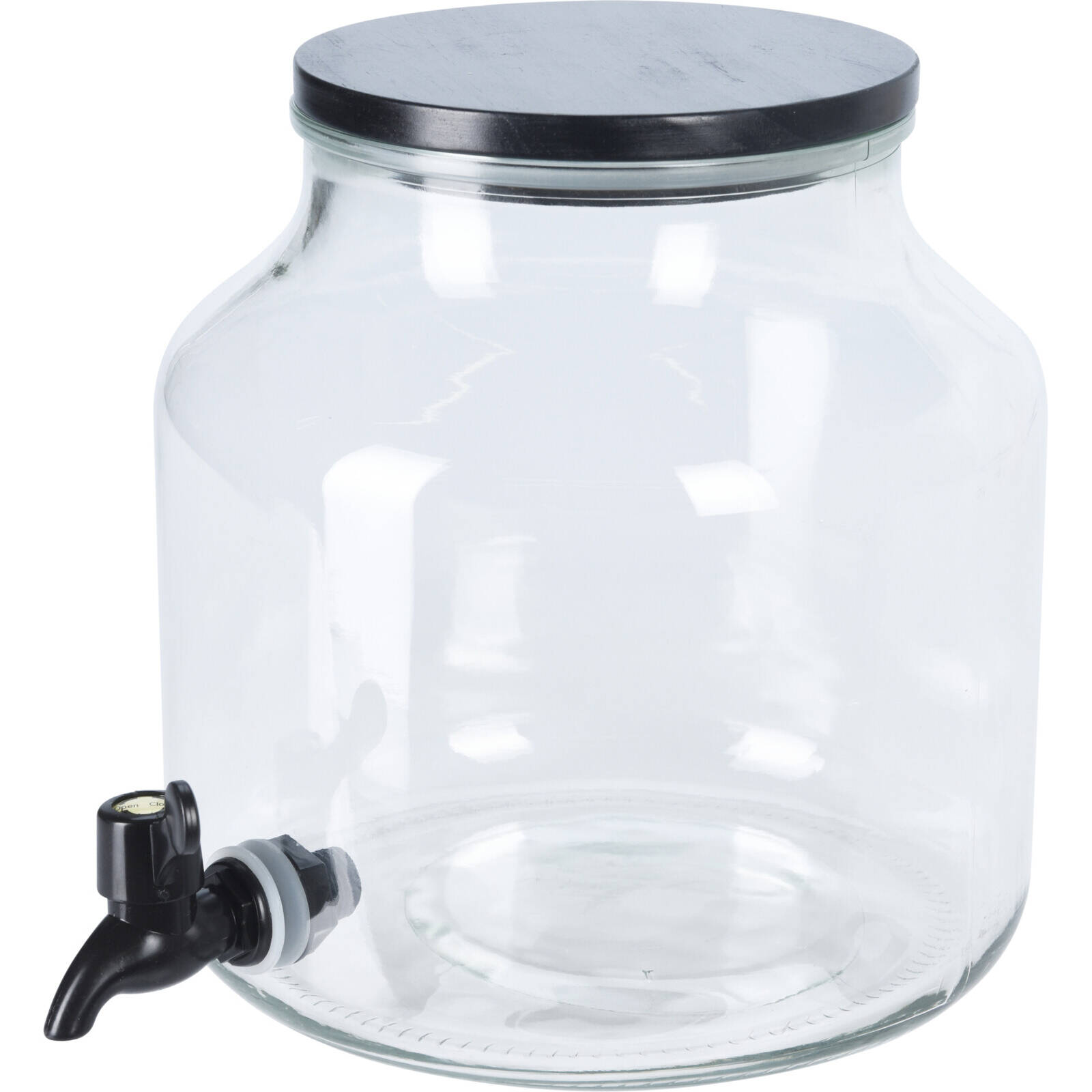 Bocal en verre avec robinet et couvercle en bois de pin, 5,2 l, Home ...
