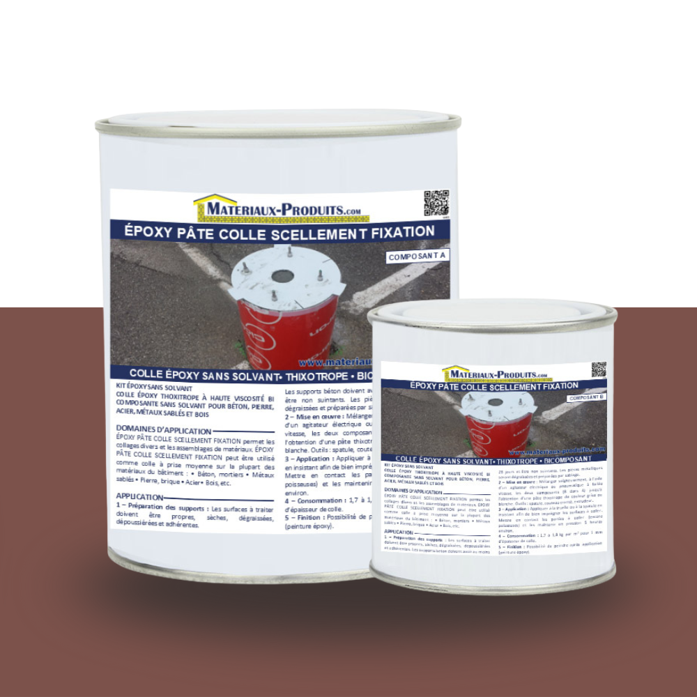 Epoxy pâte colle scellement fixation Kit de 1 Kg Ton Bois RAL 040 40 20 ...