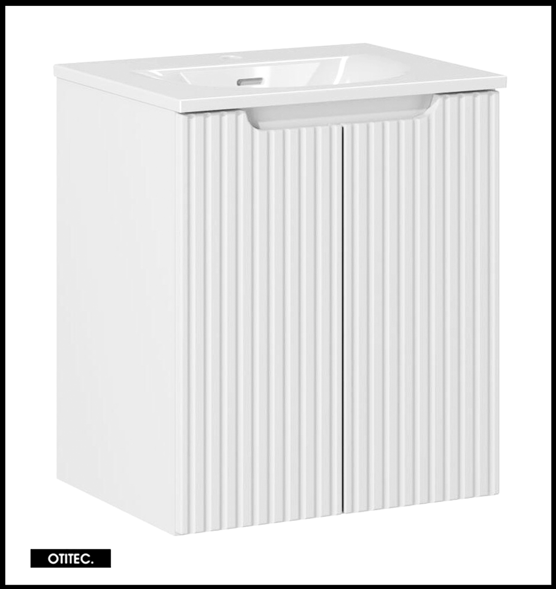 Mueble bajo lavabo de 50 cm - Con lavabo empotrable - Blanco - 2 ...