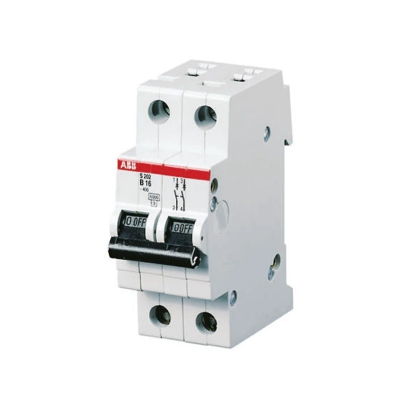 Disjoncteur - abb s202 - 2 poles - 16a - courbe b - bornes à vis - 10ka ...