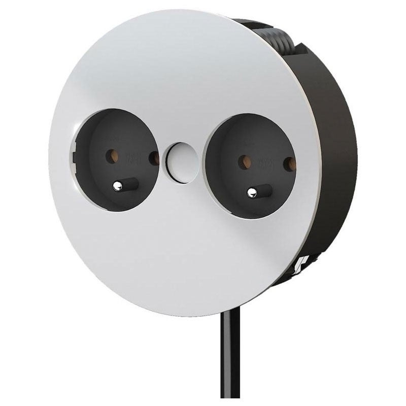 Borne à 2 prises twist - Alimentation : 250 V - Décor : Blanc ...