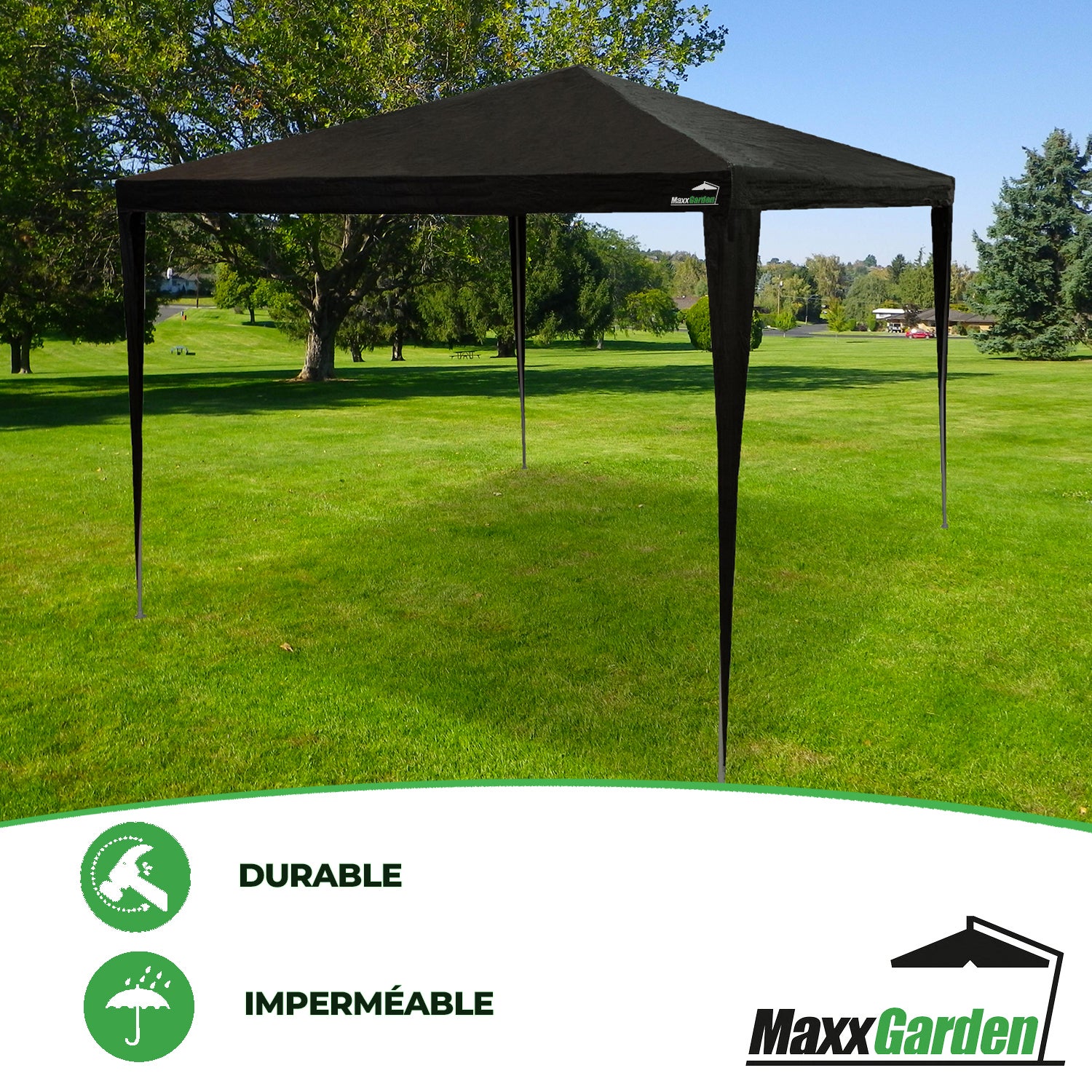 MaxxGarden Tonnelle de Jardin 3x3 m - 9m² - Pavillon - Tente de Jardin ...