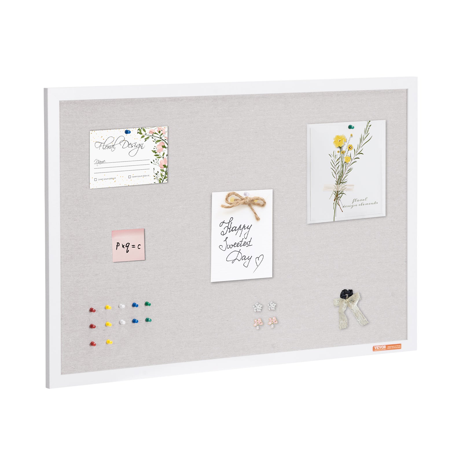 Tableau en liège blanc recouvert lin 91,4 x 61 cm, support mural ...