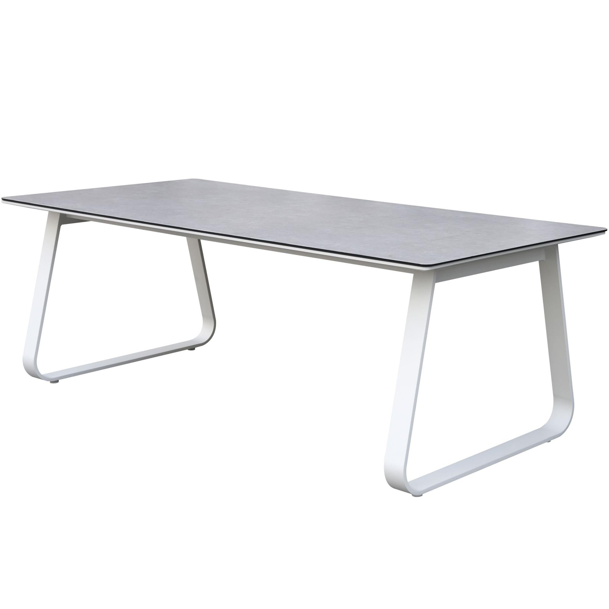 Mesa de comedor Menorca 220X100CM exterior y jardín de aluminio blanco ...