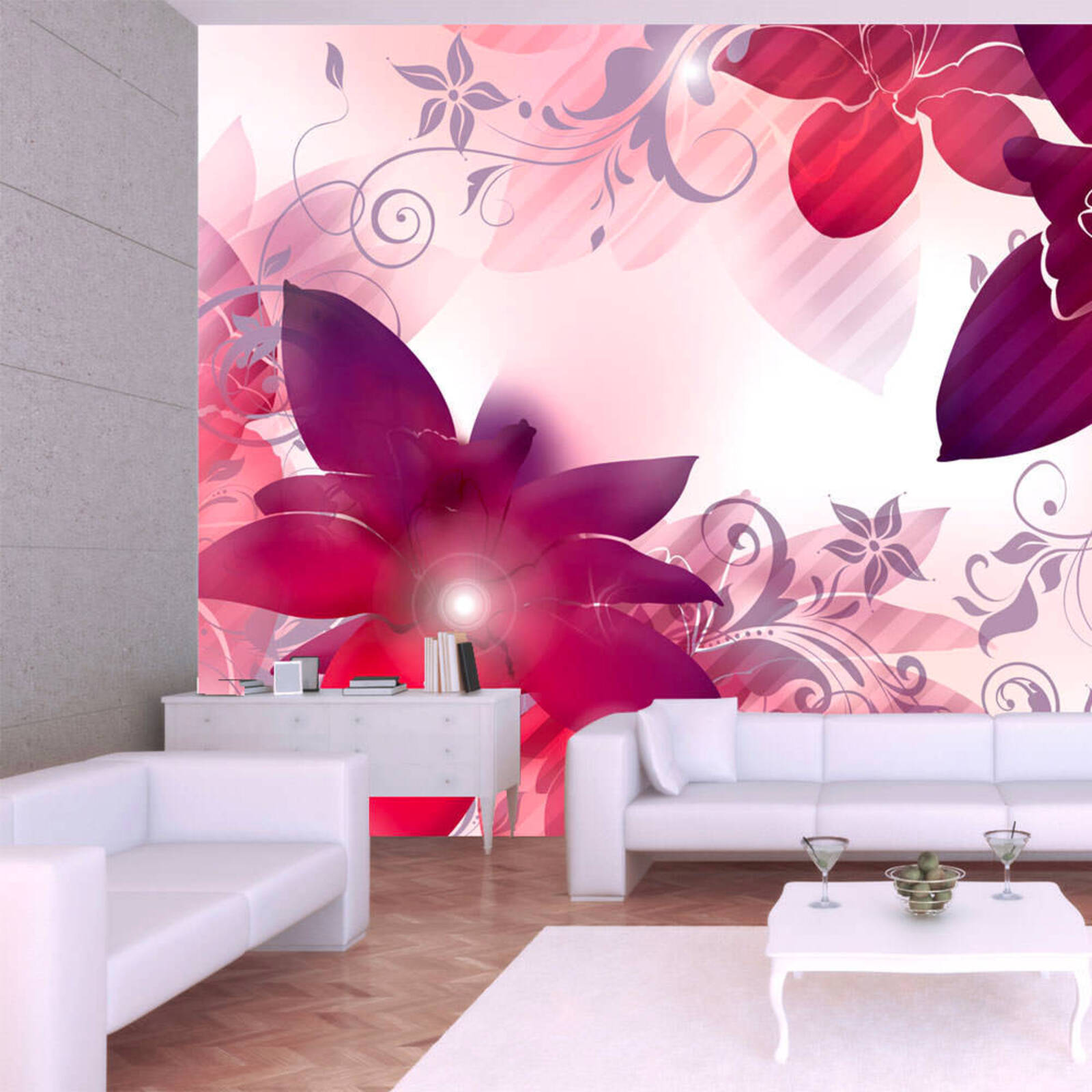 Papier peint fleurs et fantaisie - 400 x 309 cm | Leroy Merlin