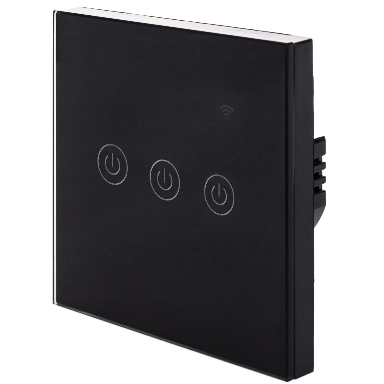 Interruptor inteligente WiFi negro de tres interruptores compatible con ...
