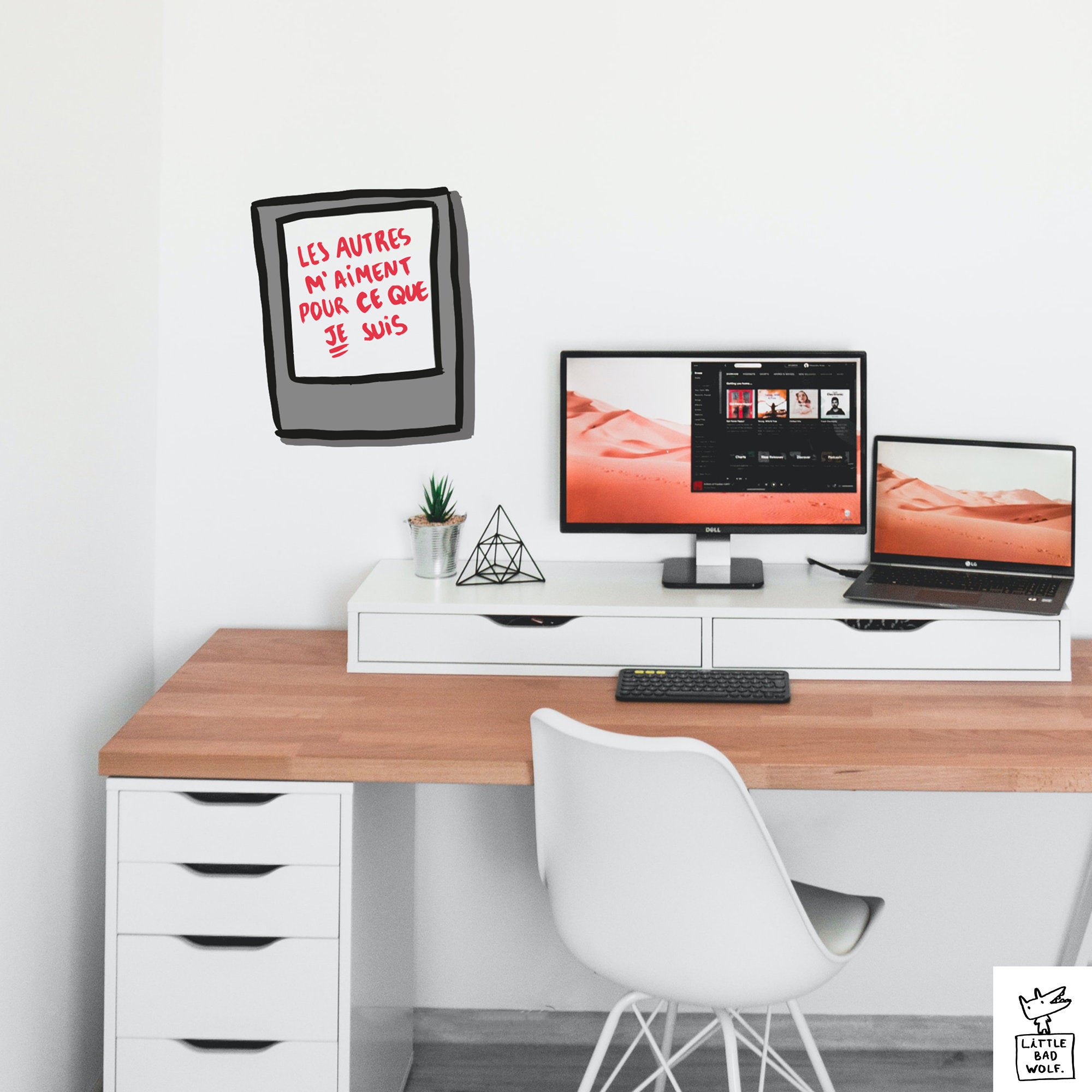 Sticker décoratif autocollant, citation motivation, Les autres m'aiment ...