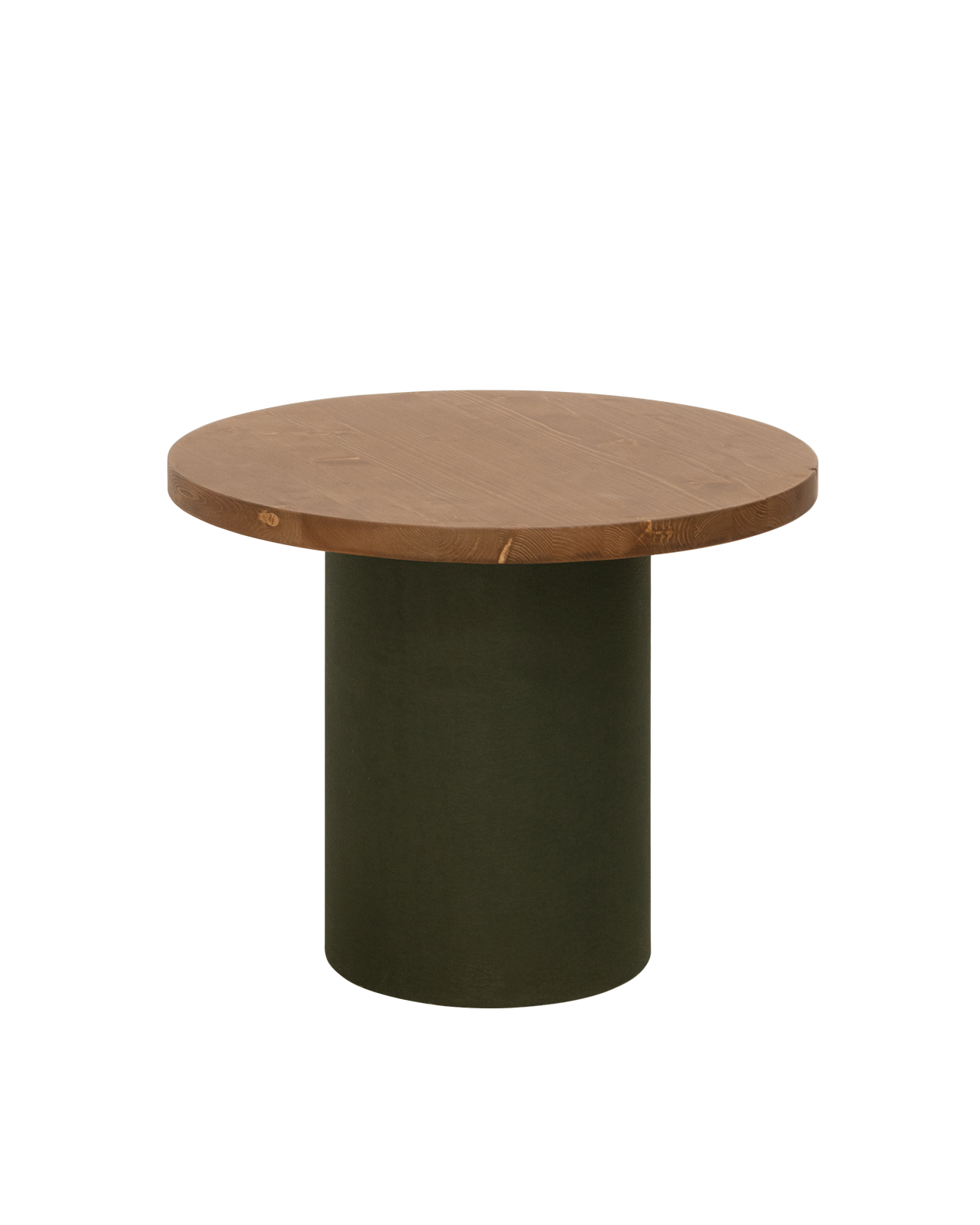 LUCÍA - Table basse ronde en bois massif teinte chêne foncé avec pieds ...