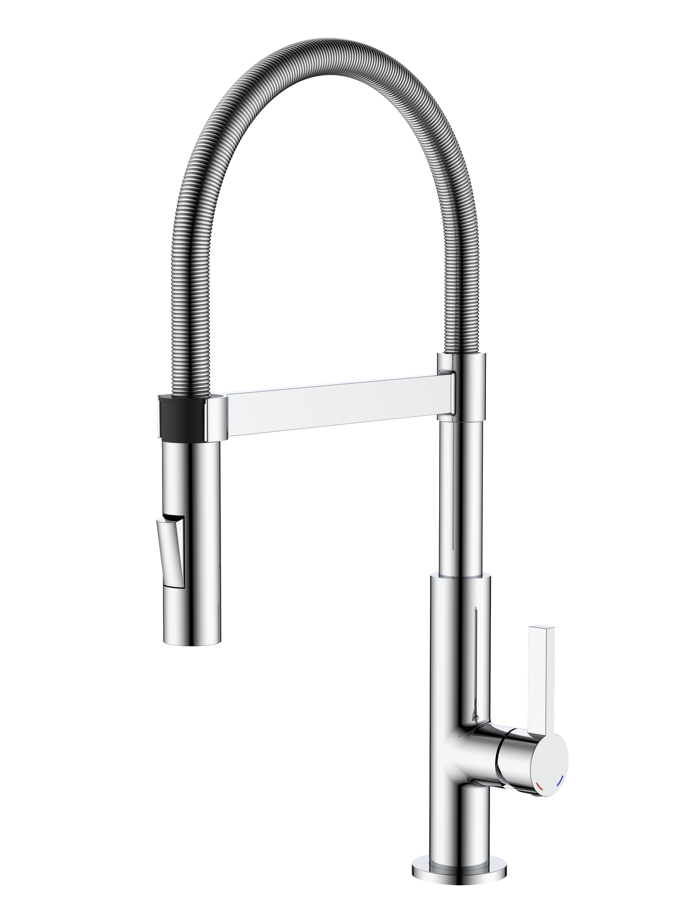 Mitigeur d'évier de cuisine avec douche à ressort et double jet Pollini ...