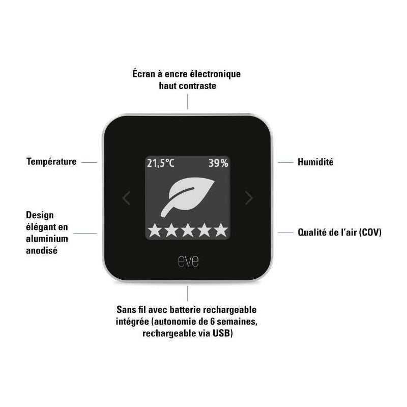 Capteur de qualité de l'air intérieur EVE ROOM - Technologie Apple ...