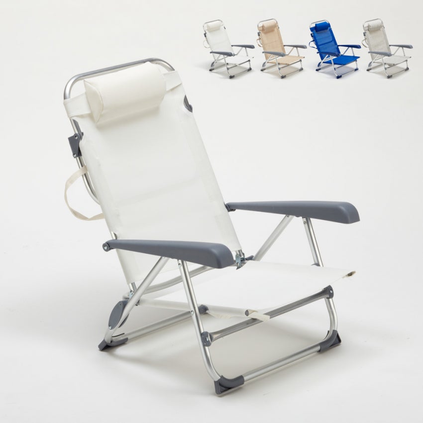 Tumbona silla de playa con reposabrazos estructura de aluminio Gargano ...