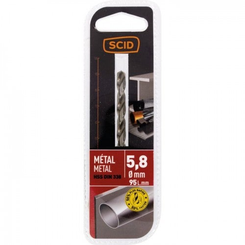 Foret mèche métal HSS robuste ° 5.8 mm x 95 mm métaux fer alu acier ...